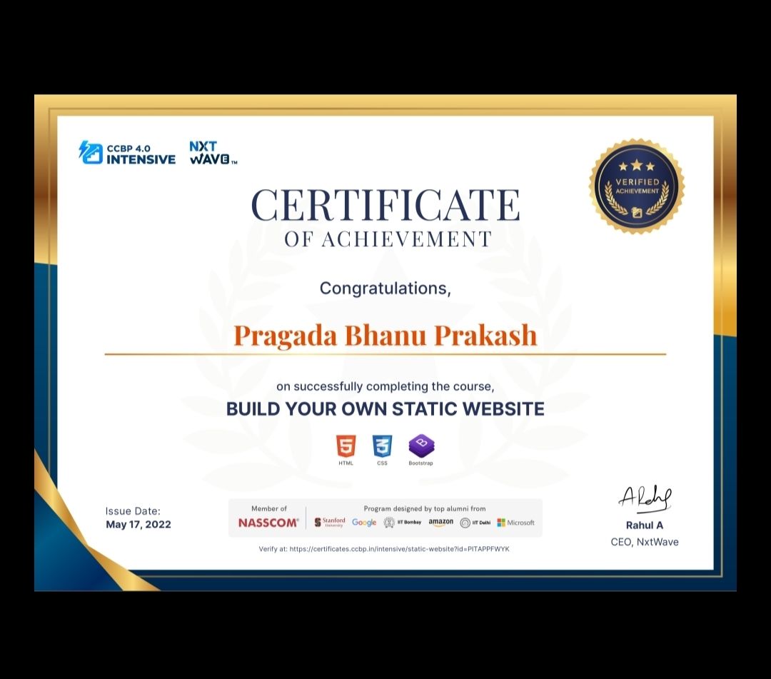 Bhanu prakash Pragada on LinkedIn: #ccbp #html #css #bootstrap # ... Bhanu prakash Pragada on LinkedIn: #ccbp #html #css #bootstrap # ...