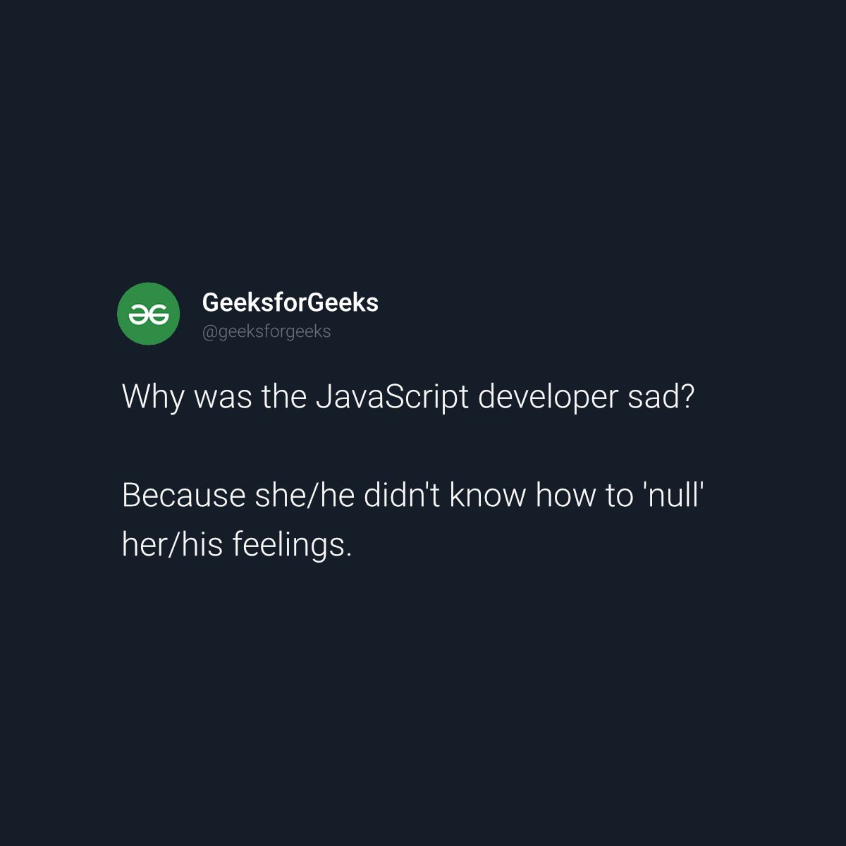 GeeksforGeeks on LinkedIn: #coding #codingjokes #codingmemes # ... GeeksforGeeks on LinkedIn: #coding #codingjokes #codingmemes # ...