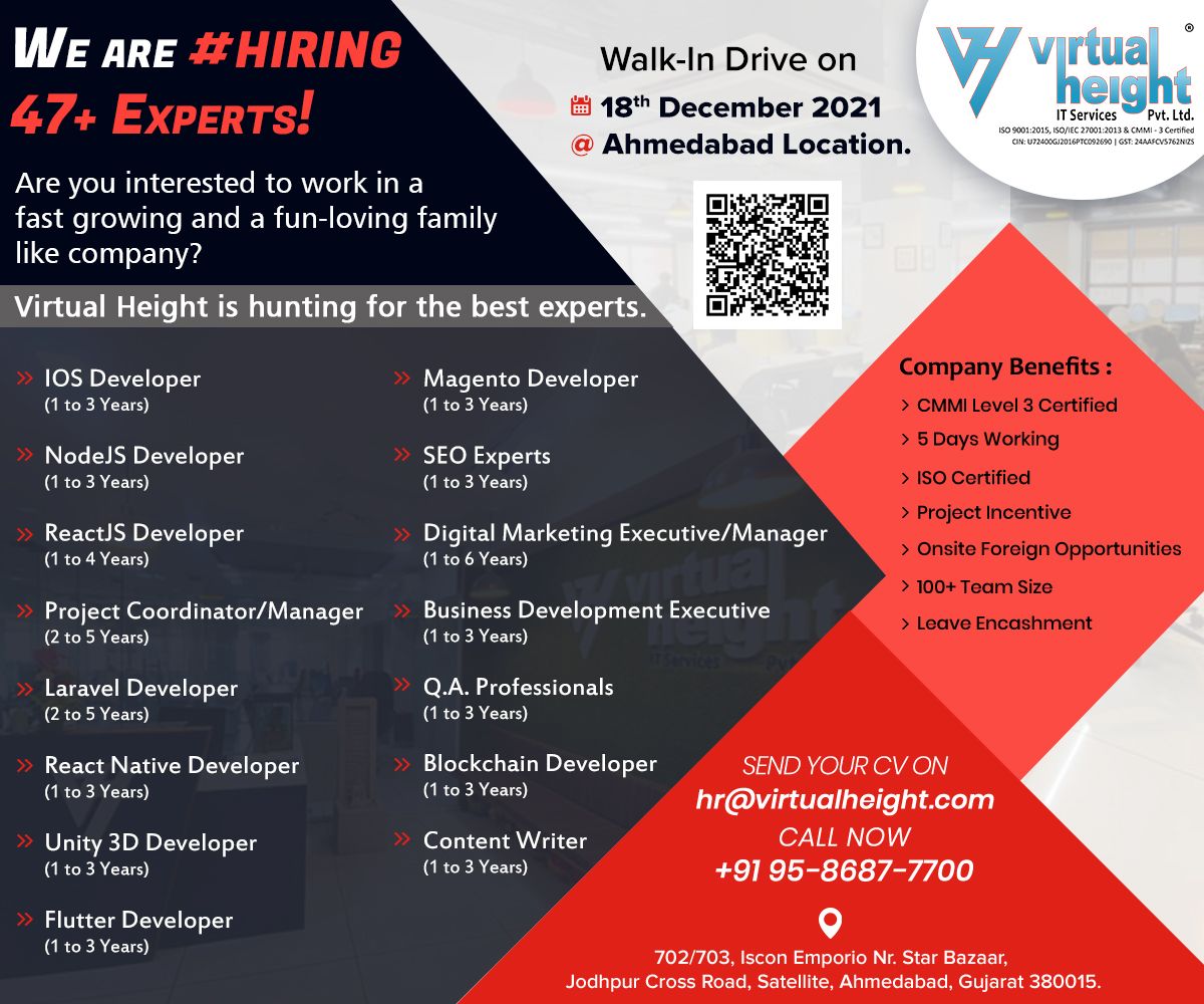 Satyam Vyas on LinkedIn: #walkininterview #itdevelopers #hiring Satyam Vyas on LinkedIn: #walkininterview #itdevelopers #hiring