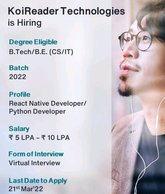 Freshers Jobs on LinkedIn: #btechjobs #python #developers #reactnative ... Freshers Jobs on LinkedIn: #btechjobs #python #developers #reactnative ...
