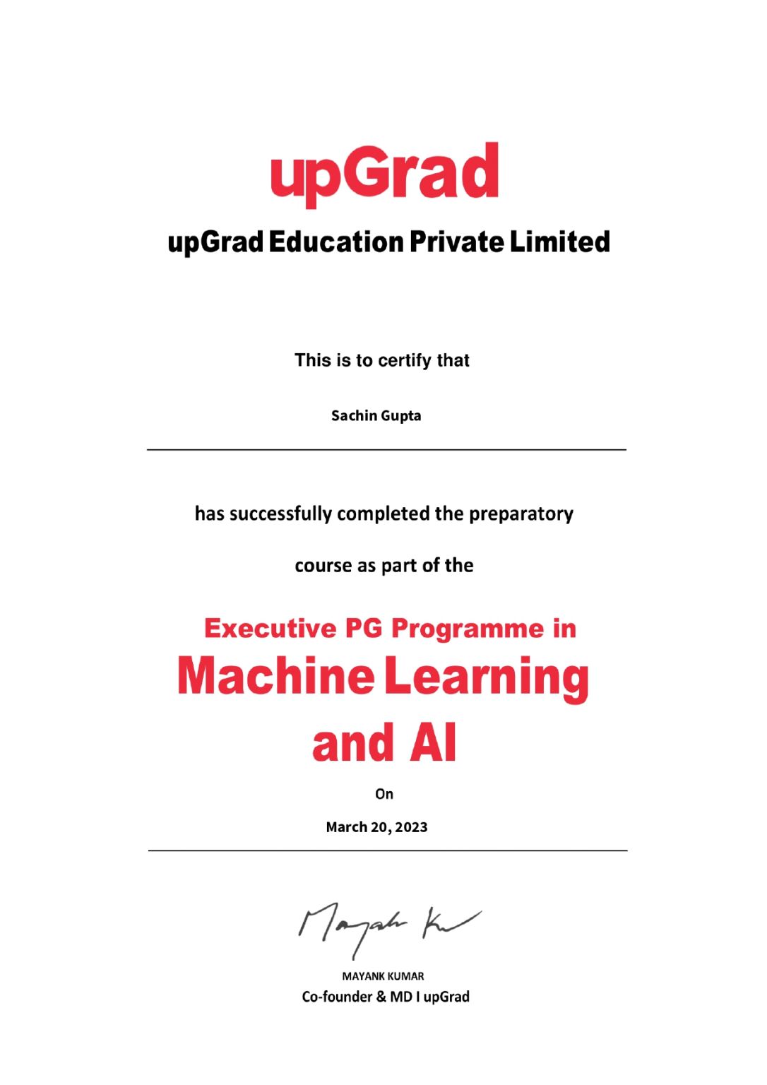 Sachin Gupta on LinkedIn: #iiitb #upgrad #machinelearning # ... Sachin Gupta on LinkedIn: #iiitb #upgrad #machinelearning # ...