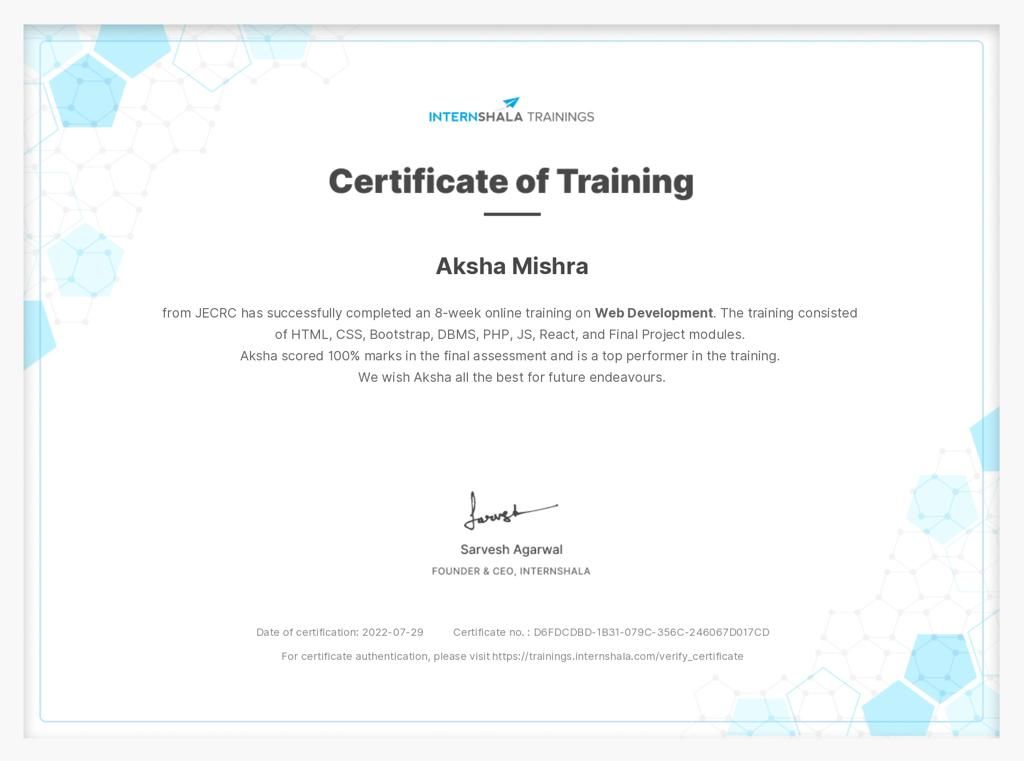 Aksha Mishra on LinkedIn: Hey #connections !!!! , I am elated to share ... Aksha Mishra on LinkedIn: Hey #connections !!!! , I am elated to share ...