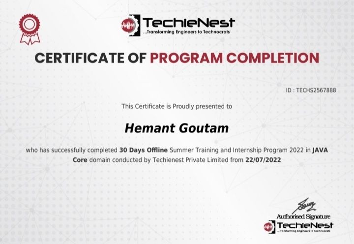 Hemant Goutam on LinkedIn: #corejava #offline #connections #internships ... Hemant Goutam on LinkedIn: #corejava #offline #connections #internships ...