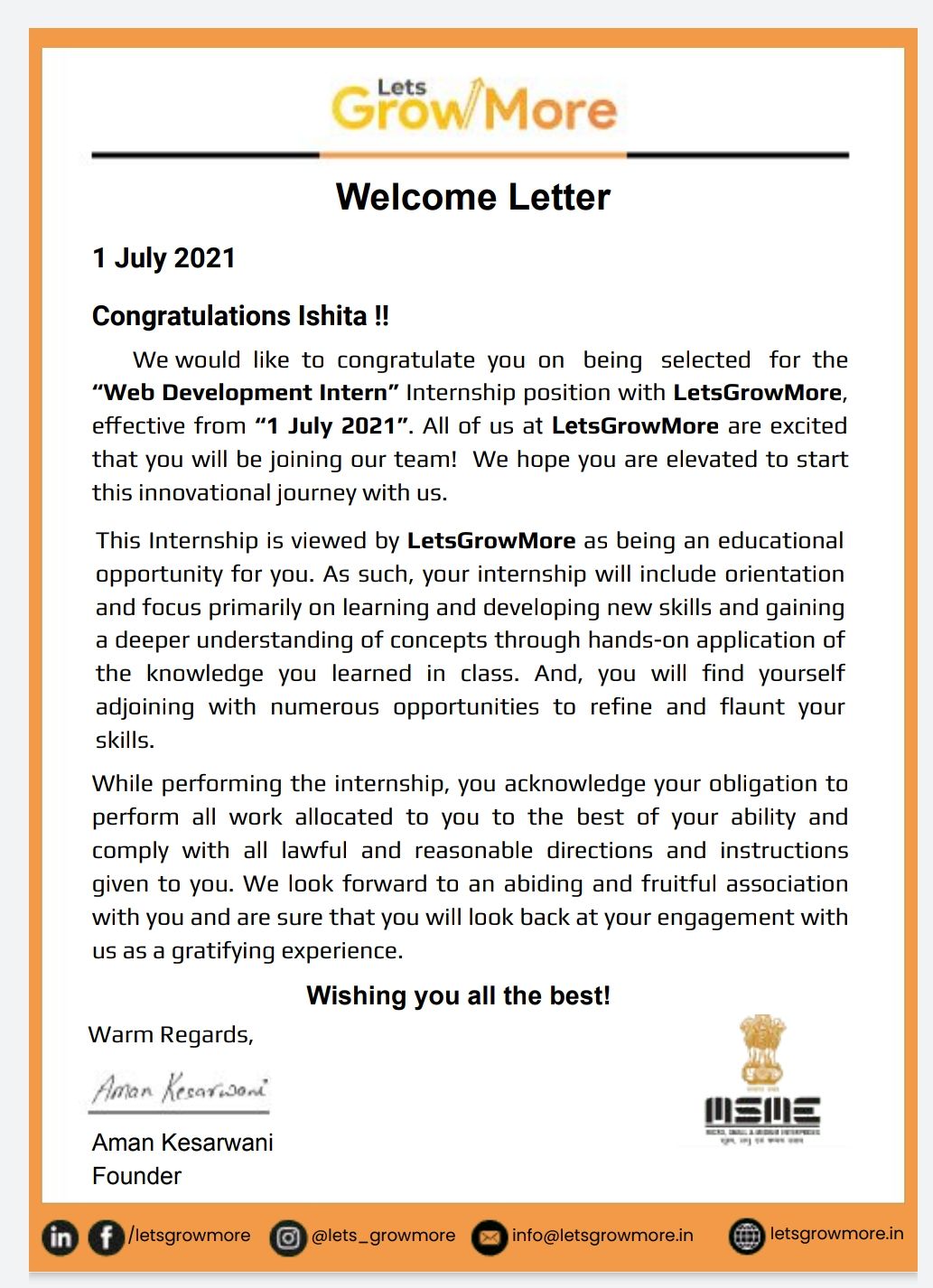 Ishita . on LinkedIn: #letsgrowmore #webdevelopment #internship # ... Ishita . on LinkedIn: #letsgrowmore #webdevelopment #internship # ...