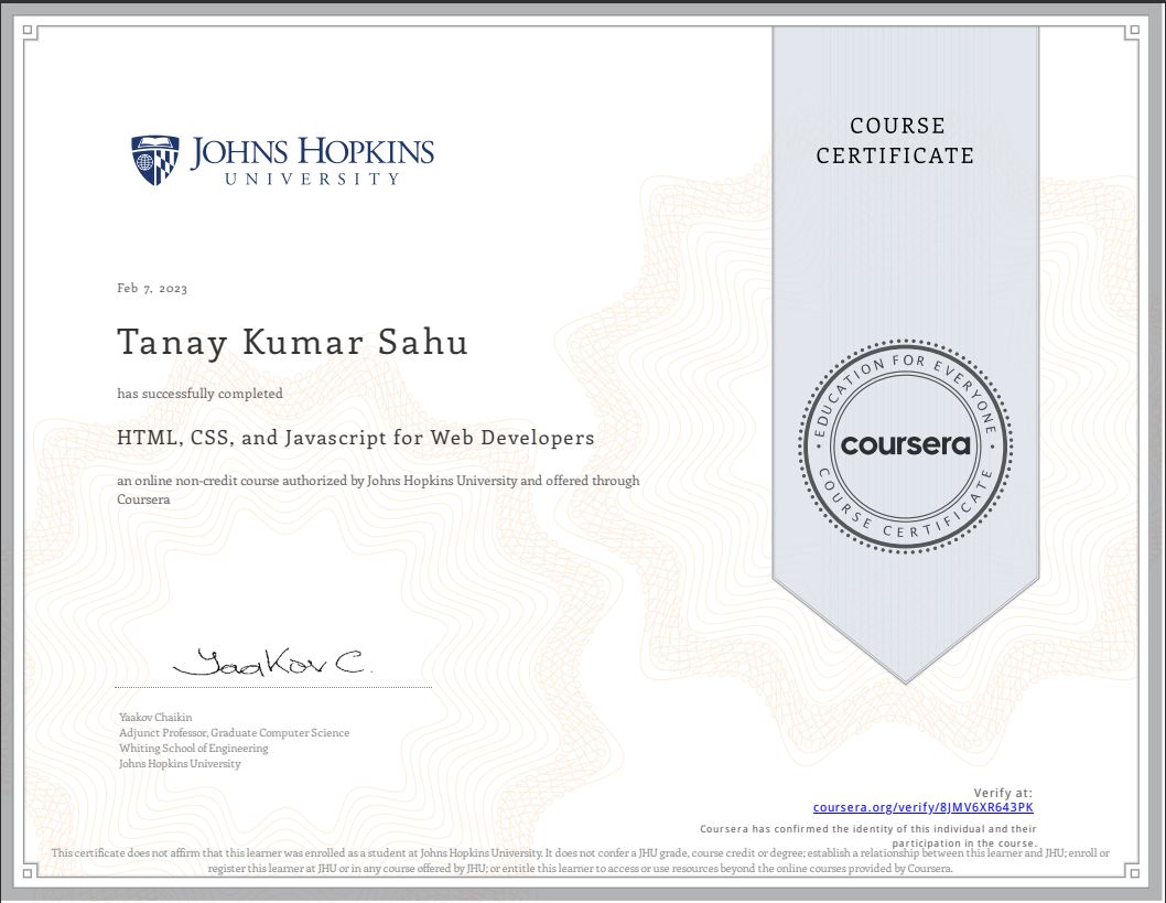 Tanay Kumar Sahu on LinkedIn: #html5 #css #javascript Tanay Kumar Sahu on LinkedIn: #html5 #css #javascript