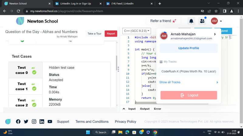 Arnab Mahajan on LinkedIn: #cplusplus #day6 #30daysofcode #community # ... Arnab Mahajan on LinkedIn: #cplusplus #day6 #30daysofcode #community # ...