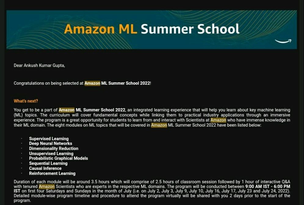 I'm happy to share that I've been selected to be a part of Amazon ML ... I'm happy to share that I've been selected to be a part of Amazon ML ...
