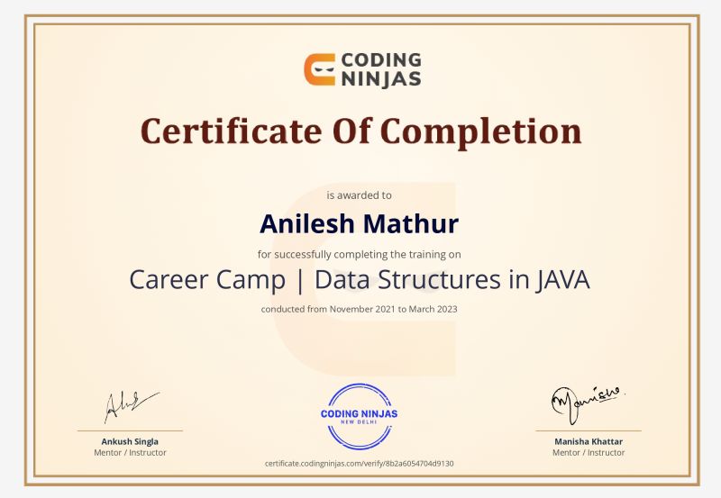 Anilesh Mathur on LinkedIn: #codingninjas #coding #datastructures Anilesh Mathur on LinkedIn: #codingninjas #coding #datastructures