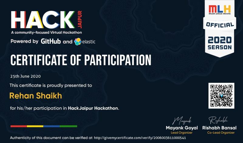 Rehan Shaikh on LinkedIn: #hackjaipur #hackathon #virtualhackathon # ... Rehan Shaikh on LinkedIn: #hackjaipur #hackathon #virtualhackathon # ...