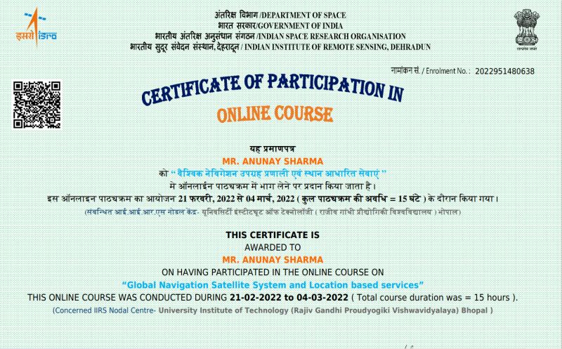 Anunay Sharma on LinkedIn: #iirs #isro Anunay Sharma on LinkedIn: #iirs #isro