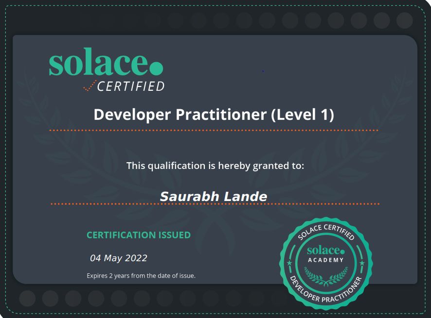 Saurabh Lande on LinkedIn: #solace #devops #pubsub #certified # ... Saurabh Lande on LinkedIn: #solace #devops #pubsub #certified # ...