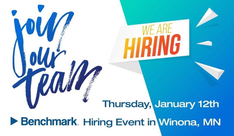 Benchmark Hiring Event in Winona, MN Think of it like a job fair, but ... Benchmark Hiring Event in Winona, MN Think of it like a job fair, but ...