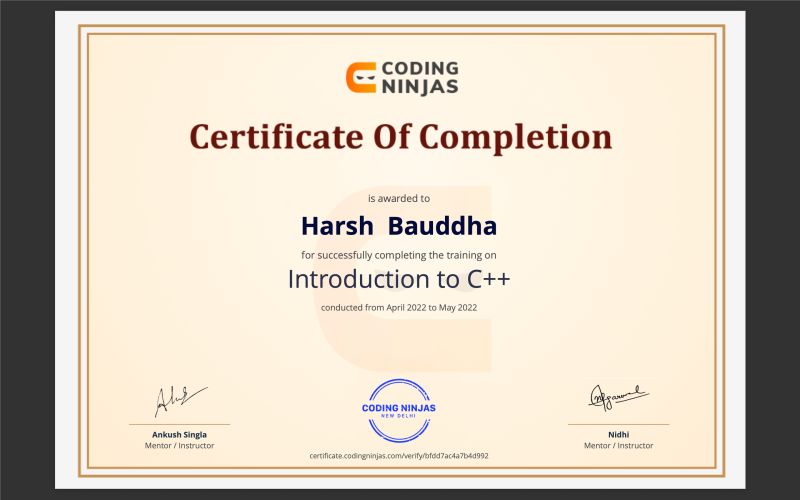 Harsh Bauddha on LinkedIn: #codingninjas #cpp #programmers Harsh Bauddha on LinkedIn: #codingninjas #cpp #programmers