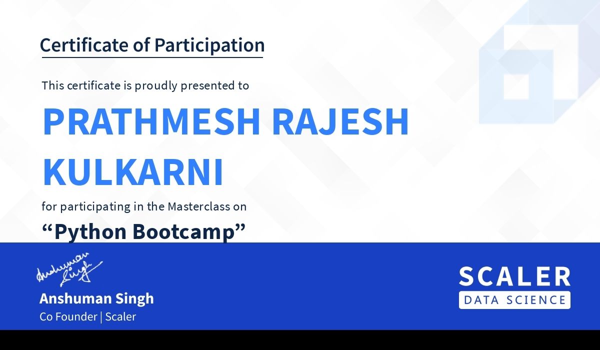 Prathmesh Kulkarni on LinkedIn: #pythonprogramming #scaler #datascience Prathmesh Kulkarni on LinkedIn: #pythonprogramming #scaler #datascience