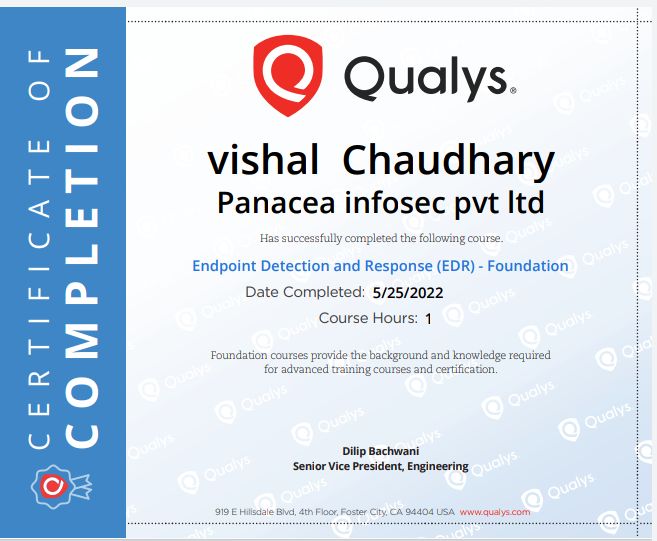 Vishal Chaudhary on LinkedIn: #qualys #cybersecurity Vishal Chaudhary on LinkedIn: #qualys #cybersecurity