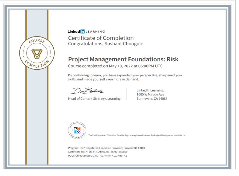 #pmi #riskmanagement | Sushant Chougule #pmi #riskmanagement | Sushant Chougule