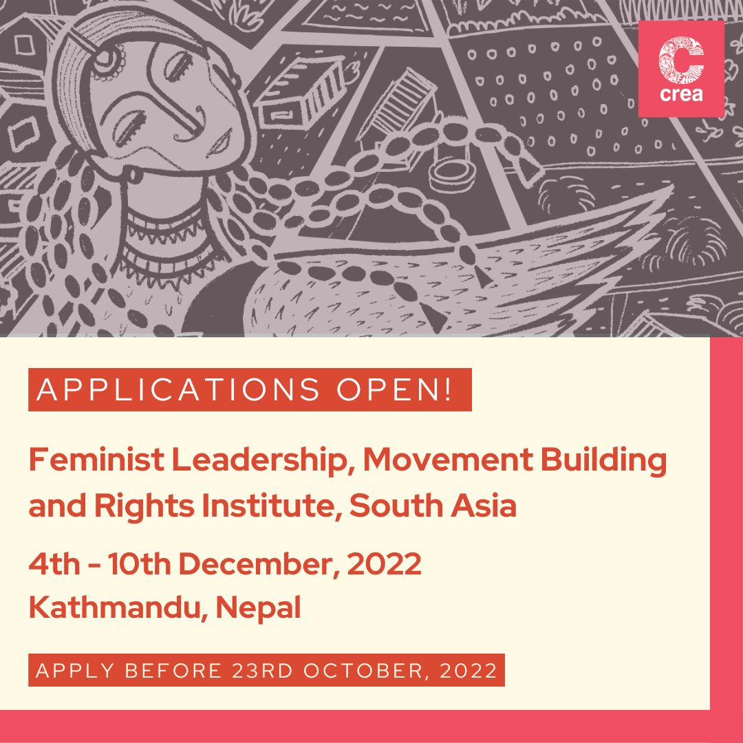 Applications are open for CREA’s Feminist Leadership, Movement Building ... Applications are open for CREA’s Feminist Leadership, Movement Building ...
