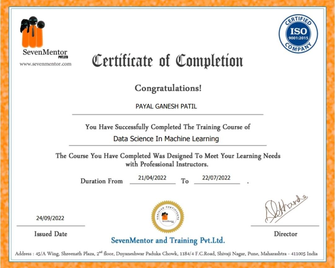 Payal Patil on LinkedIn: #machinelearning Payal Patil on LinkedIn: #machinelearning