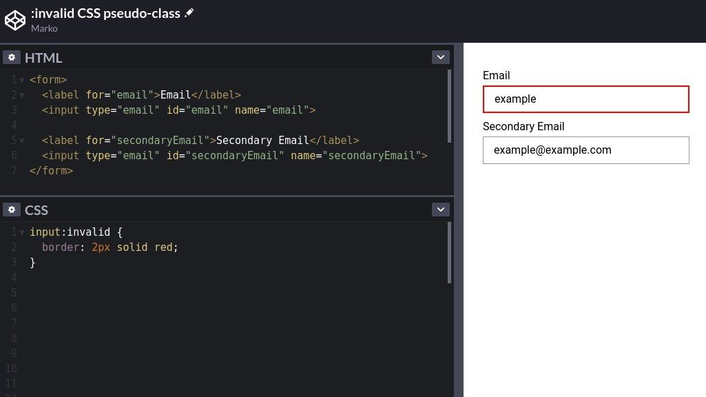 CSS tip: Use the `:invalid` CSS pseudo-class to style inputs whose ... CSS tip: Use the `:invalid` CSS pseudo-class to style inputs whose ...