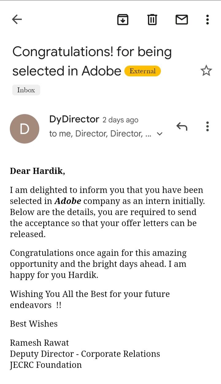 Hardik Jhalani 🇮🇳 on LinkedIn: #connections #intern #opportunity #adobe ... Hardik Jhalani 🇮🇳 on LinkedIn: #connections #intern #opportunity #adobe ...