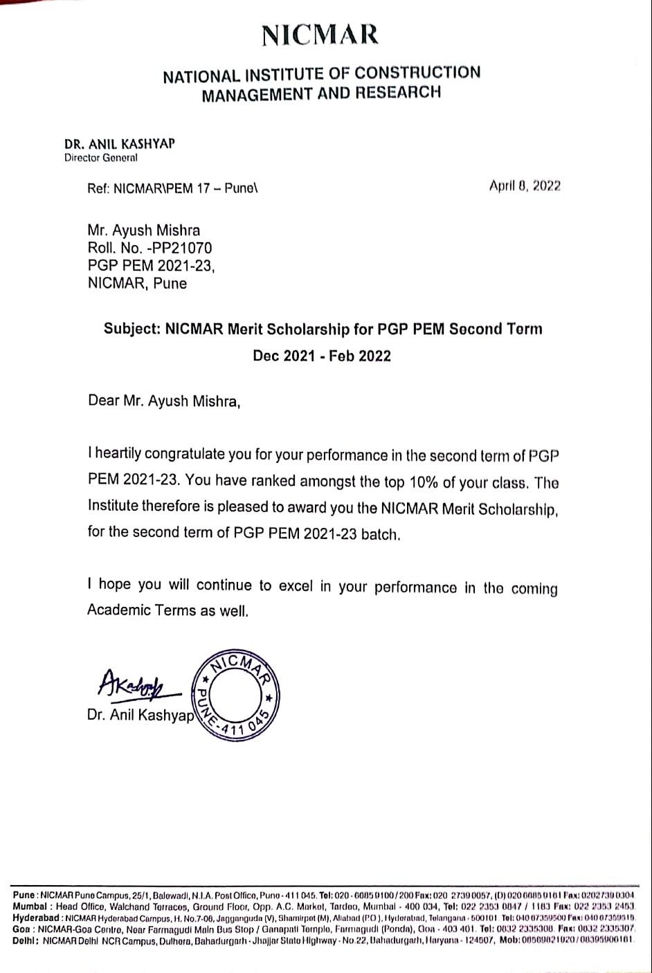 Ayush Mishra on LinkedIn: #nicmar #scholarships2022 #grateful # ... Ayush Mishra on LinkedIn: #nicmar #scholarships2022 #grateful # ...