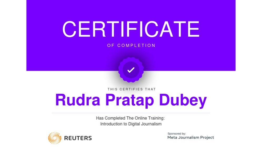 Rudra Pratap Dubey on LinkedIn: Thank You Reuters 🙂 Rudra Pratap Dubey on LinkedIn: Thank You Reuters 🙂