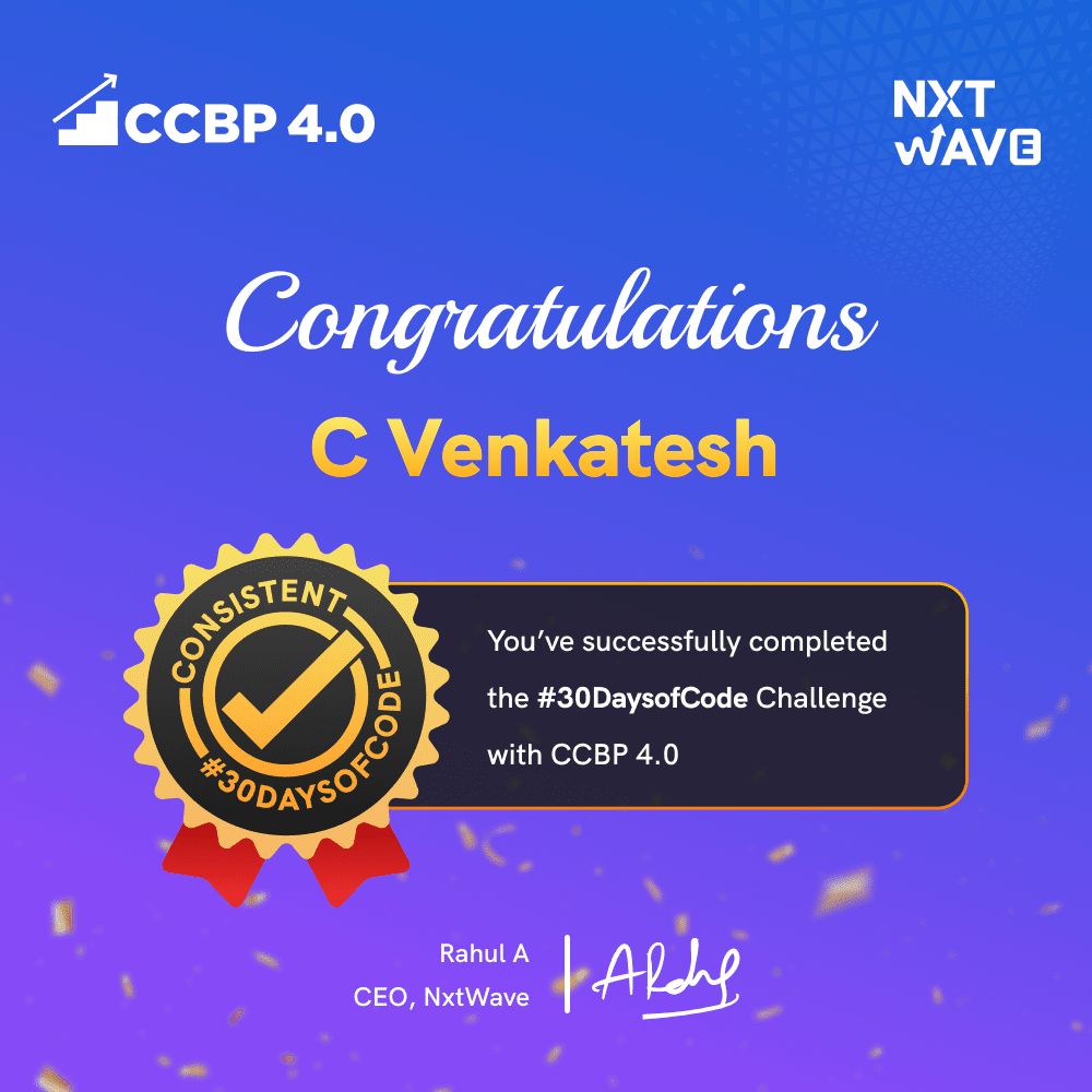 Venkatesh Chidhurala on LinkedIn: #30daysofcodechallenge #python # ... Venkatesh Chidhurala on LinkedIn: #30daysofcodechallenge #python # ...