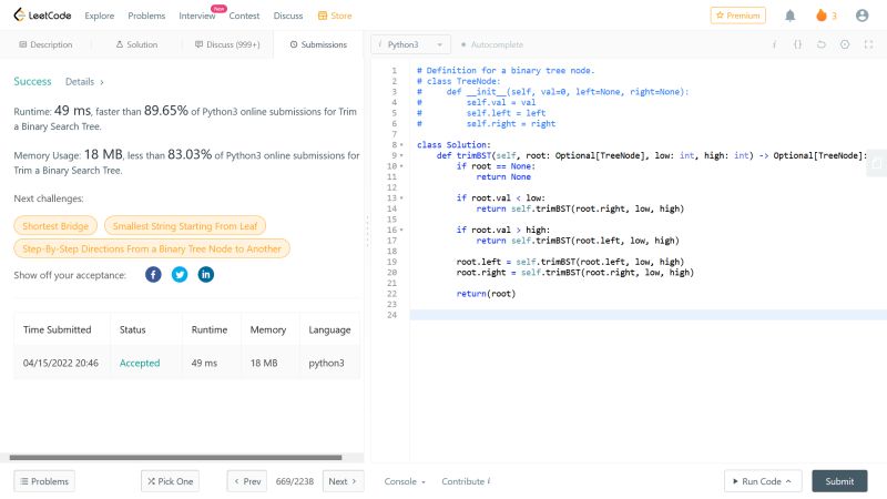 Shankhadeep Banerjee on LinkedIn: #leetcode #bst #python # ... Shankhadeep Banerjee on LinkedIn: #leetcode #bst #python # ...