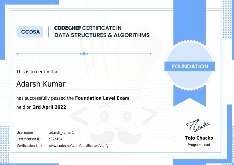 Adarsh Kumar on LinkedIn: #codechef Adarsh Kumar on LinkedIn: #codechef