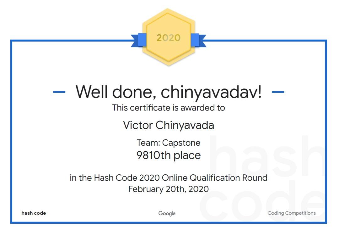 Victor Chinyavada on LinkedIn: #hashcode #google Victor Chinyavada on LinkedIn: #hashcode #google
