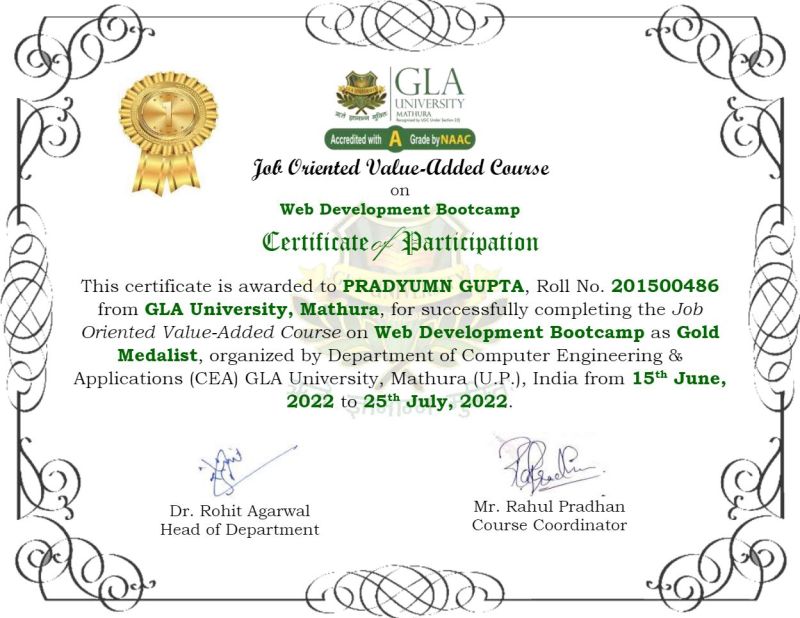 Pradyumn Gupta on LinkedIn: #webdevelopment #training #glauniversity Pradyumn Gupta on LinkedIn: #webdevelopment #training #glauniversity