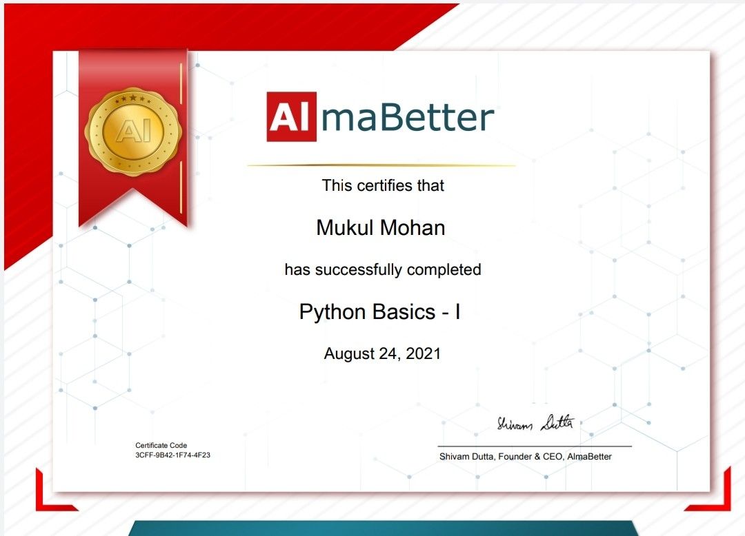Mukul Mohan on LinkedIn: #almabetter #ai #pythonprogramming #python # ... Mukul Mohan on LinkedIn: #almabetter #ai #pythonprogramming #python # ...