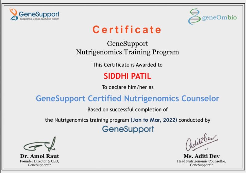 #nutrigenomics #internship #training #gratitude #health | Siddhi Patil ... #nutrigenomics #internship #training #gratitude #health | Siddhi Patil ...