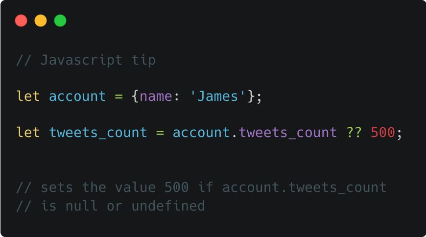 Csaba Kissi on LinkedIn: π‘ Javascript Tip You can set the default value ... Csaba Kissi on LinkedIn: π‘ Javascript Tip You can set the default value ...