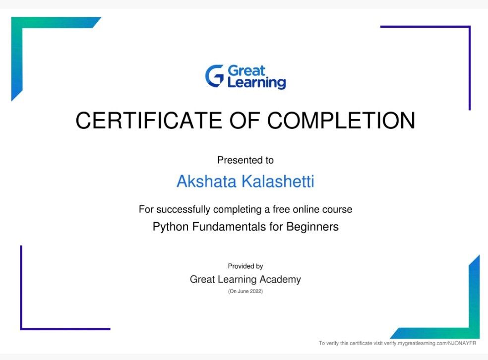 Akshata Kalashetti on LinkedIn: #greatlearning Akshata Kalashetti on LinkedIn: #greatlearning