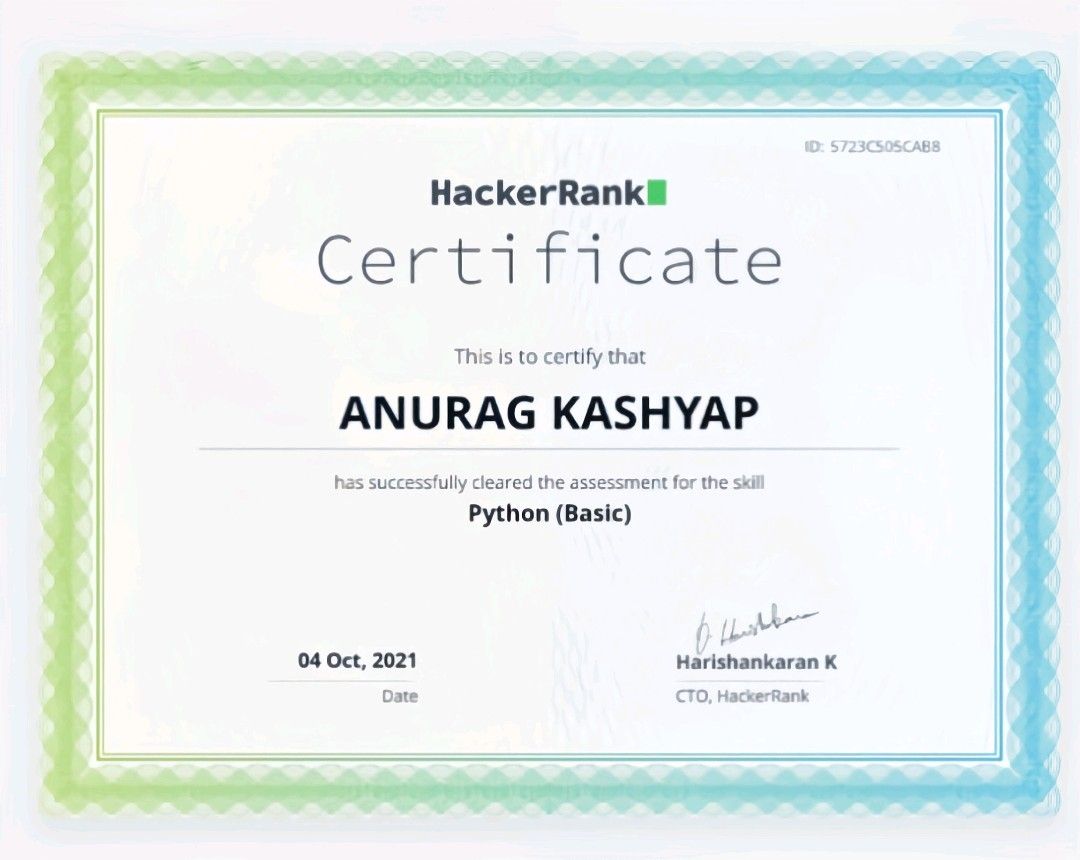 Anurag Kashyap on LinkedIn: #hackerrank #python Anurag Kashyap on LinkedIn: #hackerrank #python