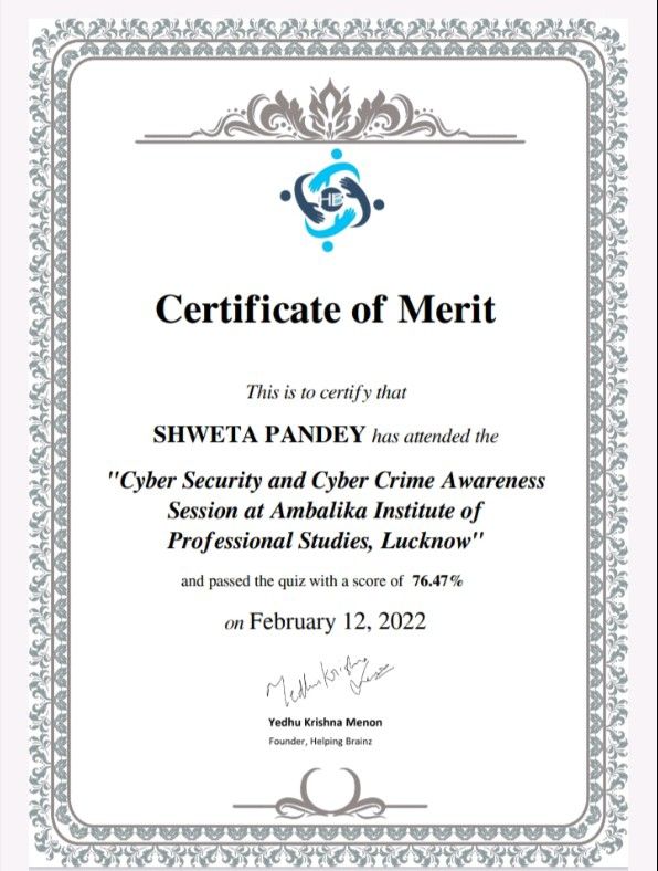 Shweta Pandey on LinkedIn: #cybersecurity #cyberawareness Shweta Pandey on LinkedIn: #cybersecurity #cyberawareness