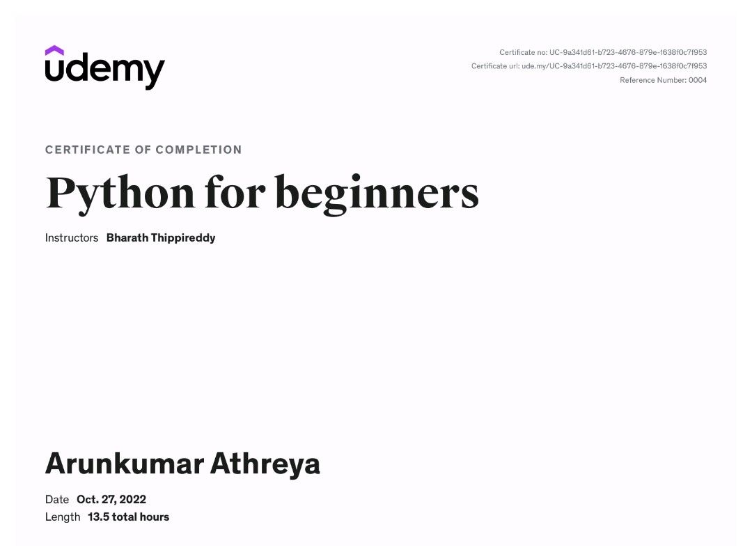 Arunkumar Athreya on LinkedIn: #python #pythonprogramming # ... Arunkumar Athreya on LinkedIn: #python #pythonprogramming # ...