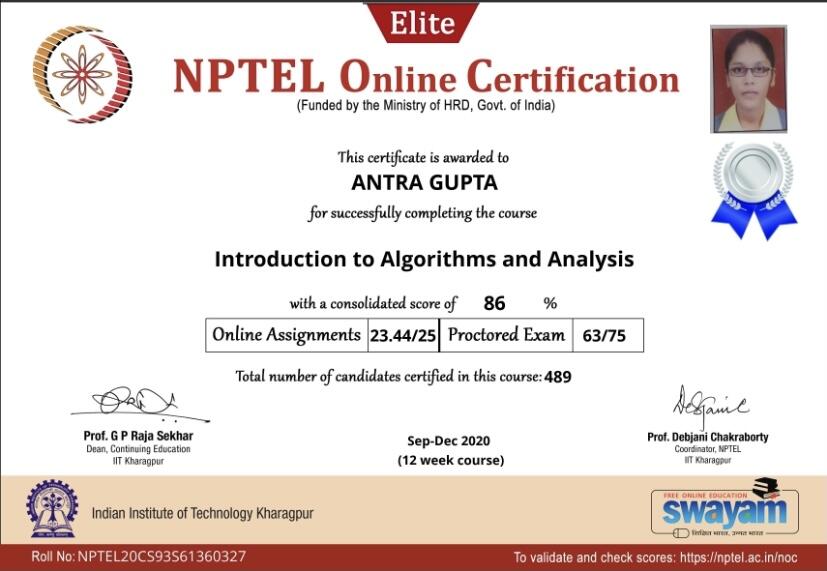 Antra Gupta on LinkedIn: #nptel #algorithms | 12 comments Antra Gupta on LinkedIn: #nptel #algorithms | 12 comments