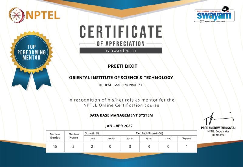 preeti dixit on LinkedIn: Certificate#NPTEL🎉 preeti dixit on LinkedIn: Certificate#NPTEL🎉