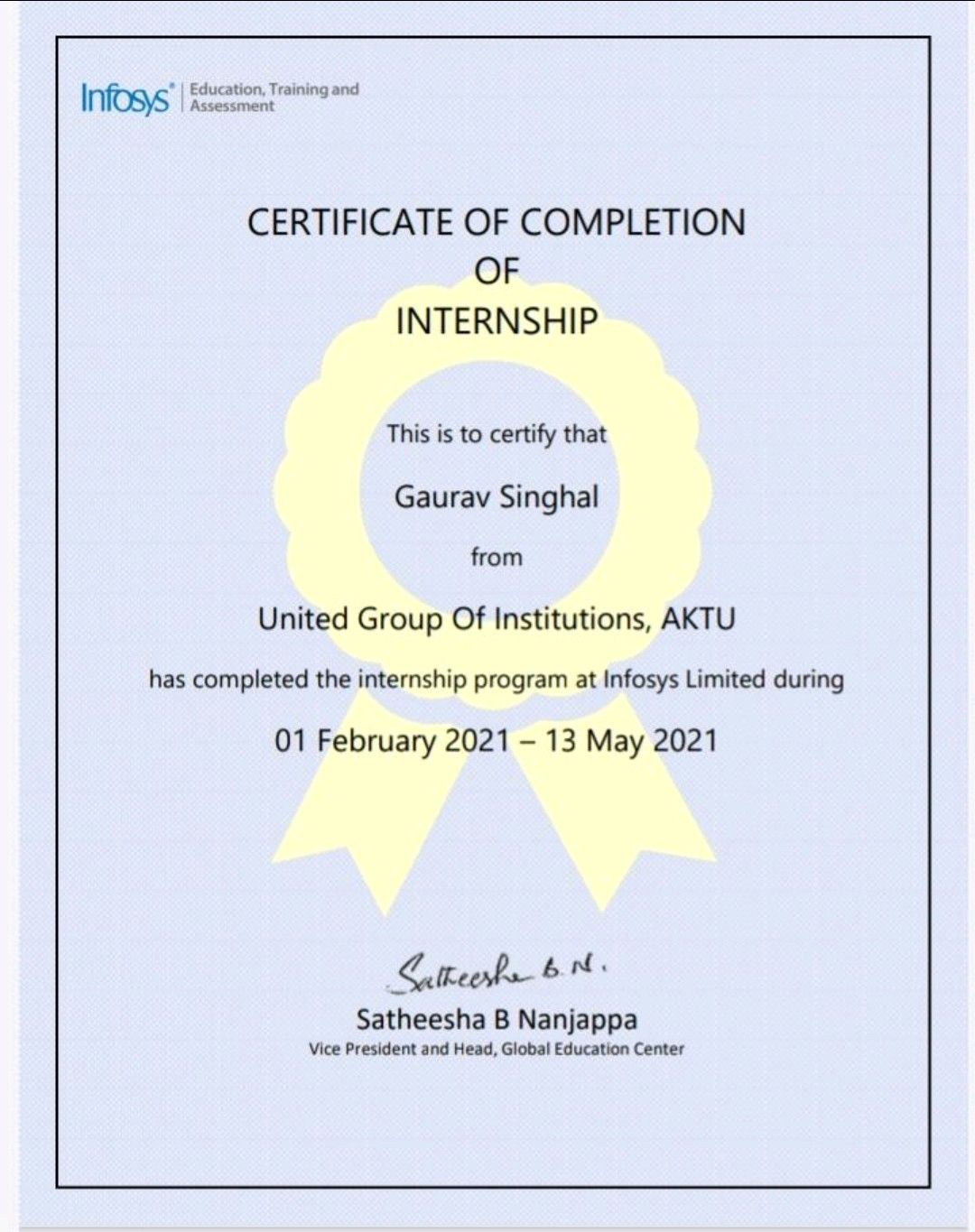 Gaurav Singhal on LinkedIn: #internship #infoscion #winternship Gaurav Singhal on LinkedIn: #internship #infoscion #winternship