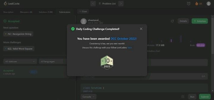 Shweta Rai on LinkedIn: #leetcode #codingchallenge #codingpractice #coding Shweta Rai on LinkedIn: #leetcode #codingchallenge #codingpractice #coding