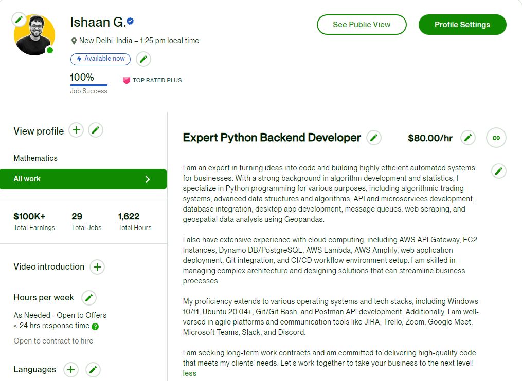 Ishaan Gupta on LinkedIn: #freelancing #solopreneur #remotework #python ... Ishaan Gupta on LinkedIn: #freelancing #solopreneur #remotework #python ...