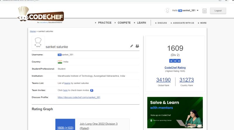 Sanket Salunke on LinkedIn: #codechef #competitiveprogramming #dsa # ... Sanket Salunke on LinkedIn: #codechef #competitiveprogramming #dsa # ...