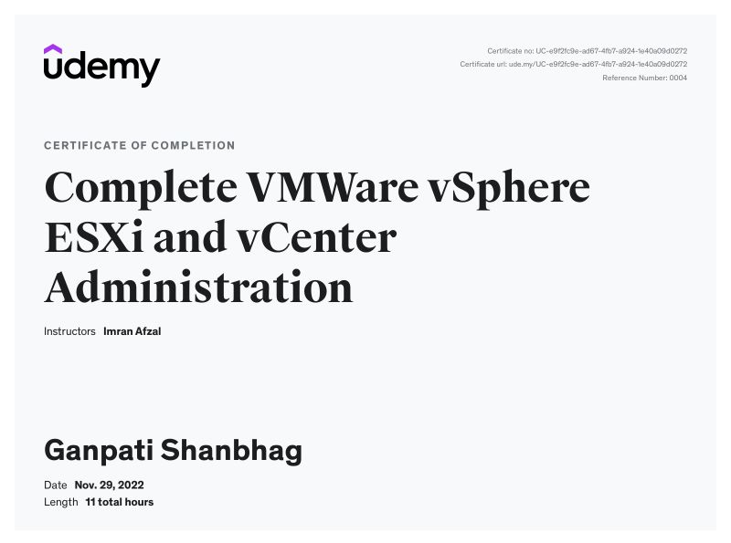 Ganpati Shanbhag on LinkedIn: VMware vSphere ESXi and vCenter ... Ganpati Shanbhag on LinkedIn: VMware vSphere ESXi and vCenter ...