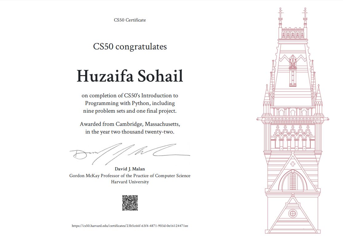 Completed Harvard's CS50 Introduction to Programming in python. All my ... Completed Harvard's CS50 Introduction to Programming in python. All my ...