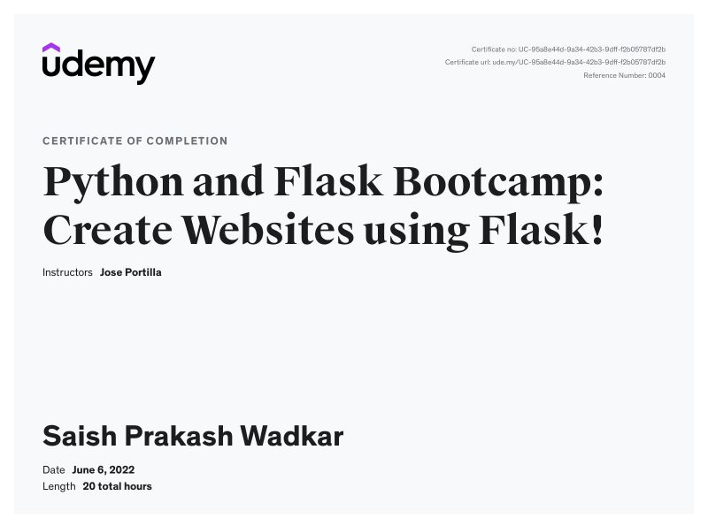 SAISH WADKAR 🇮🇳 on LinkedIn: #webdevelopment #flask #restapis # ... SAISH WADKAR 🇮🇳 on LinkedIn: #webdevelopment #flask #restapis # ...