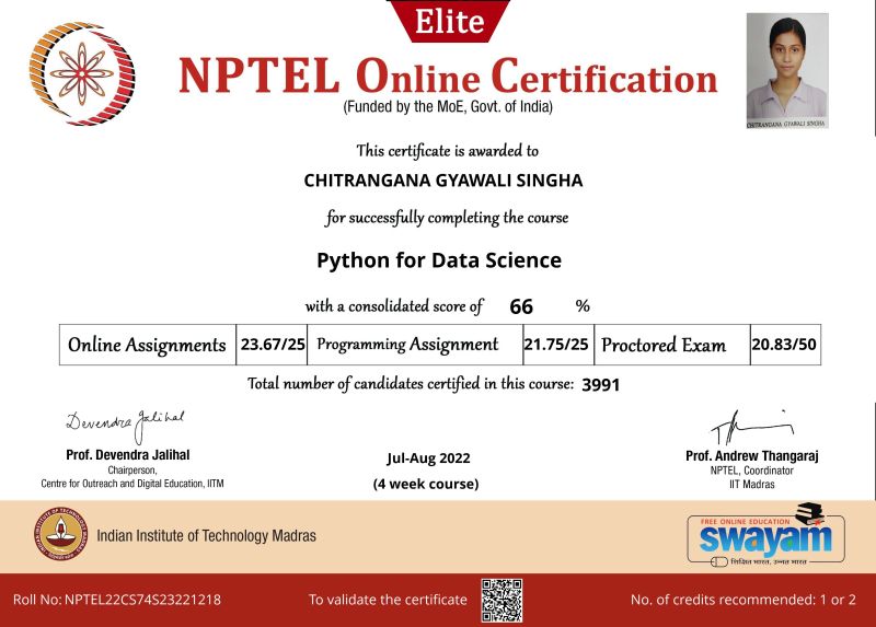 Chitrangana Singha on LinkedIn: #python #datascience #nptel Chitrangana Singha on LinkedIn: #python #datascience #nptel