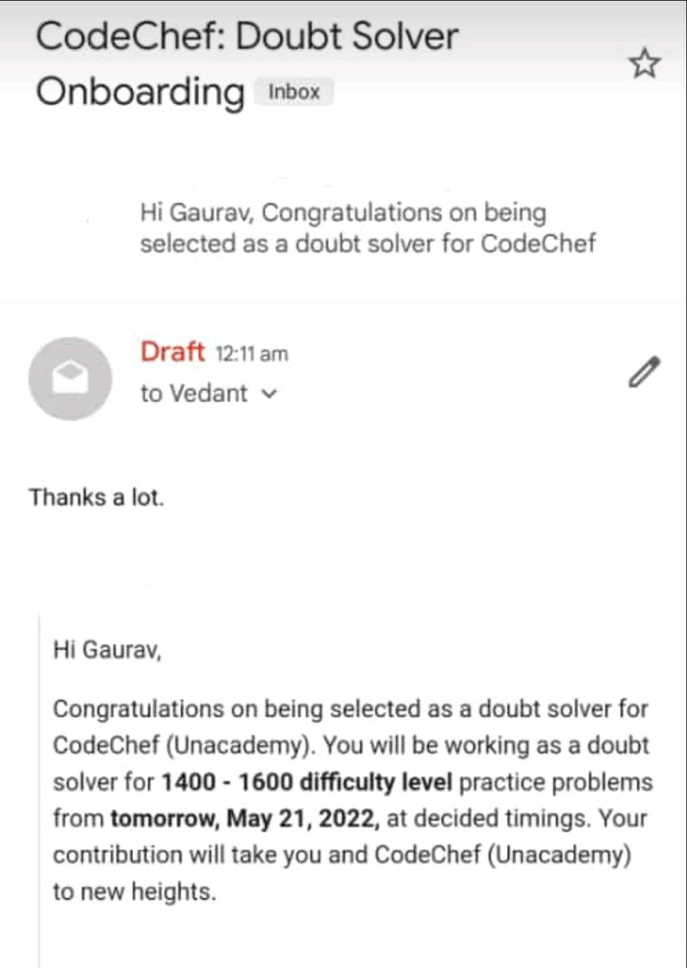 Gaurav Prajapati on LinkedIn: #opportunity #codechef # ... Gaurav Prajapati on LinkedIn: #opportunity #codechef # ...