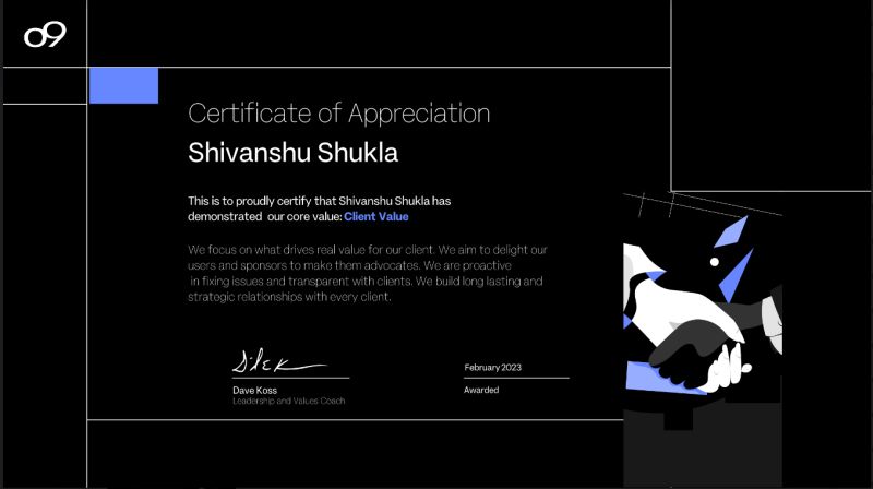 Shivanshu Shukla on LinkedIn: #work #clientvalue #award #support # ... Shivanshu Shukla on LinkedIn: #work #clientvalue #award #support # ...